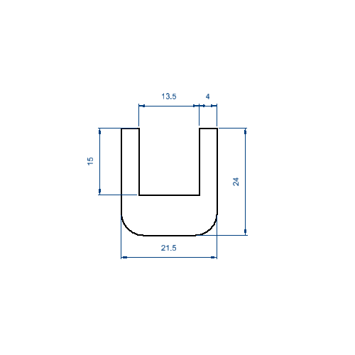 U-Profil 21.5 X 24 / 13.5 X 15